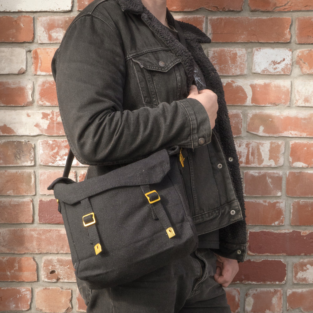 Medium Canvas Haversack - Black | Army and Outdoors