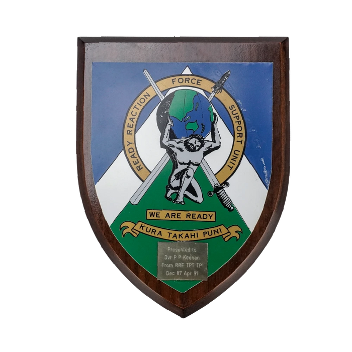 NZ Army Ready Reation Force Support Unit Plaque