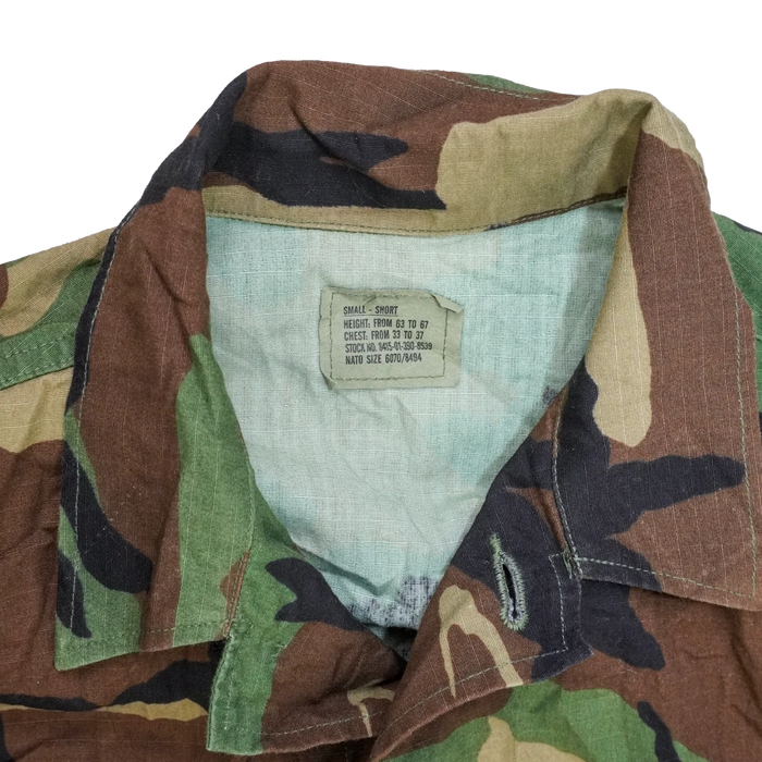 USGI Woodland Ripstop "Party Trooper" BDU Shirt - Small Short